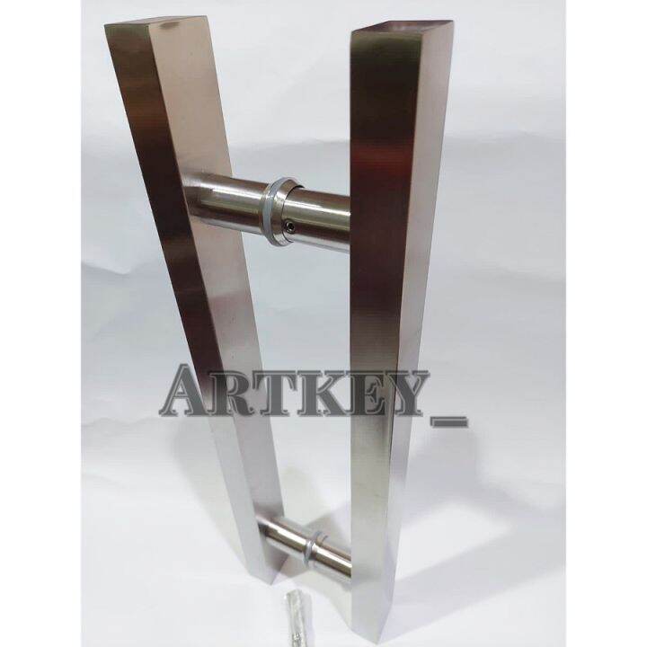 HANDLE PINTU KAYU/KACA/ALUMUNIUM MODEL H holo 25 x 38 mm as 30 x 45 cm ...