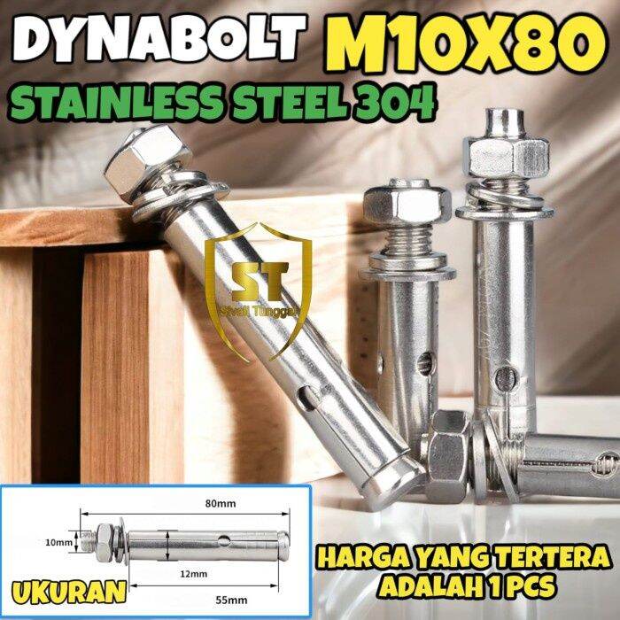 DYNABOLT/ANCHOR BOLT M10×80 STAINLESS 304 | Lazada Indonesia