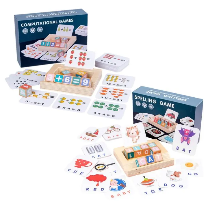 Montessori Math Toys Colourful Cards Turning Rotating Letter Puzzle ...