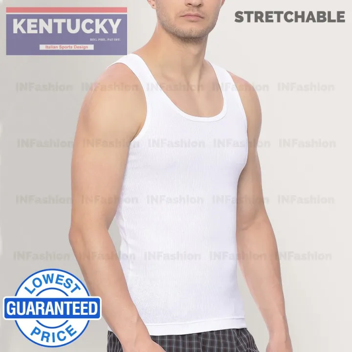 Kentucky Stretchable Sando Plain White for Adult Men | Lazada PH