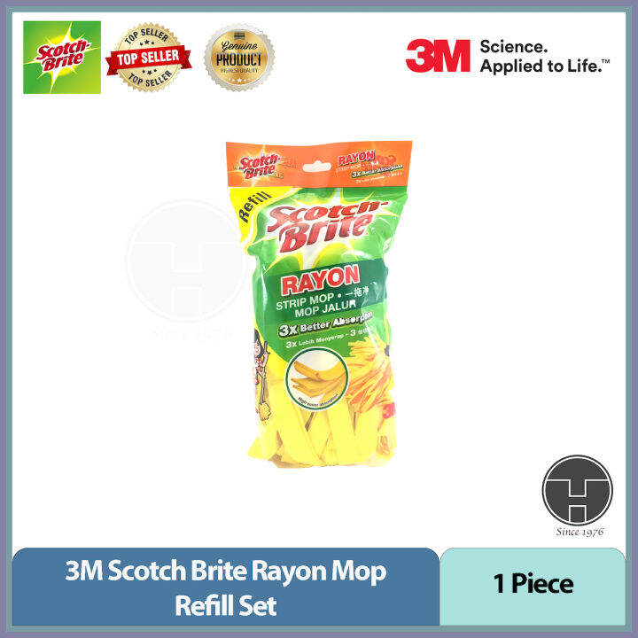 [TeoHin] 3M Scotch-Brite Rayon Yellow Strip Mop Set , Mop Kuning, Mop ...
