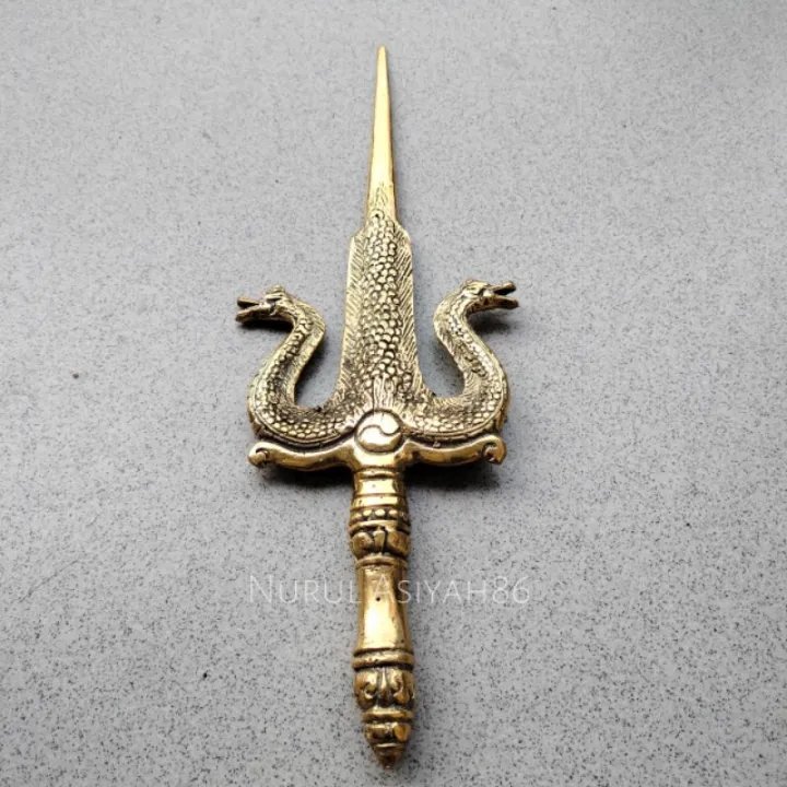 Trisula naga kembar bahan kuningan ukuran jumbo | Lazada Indonesia