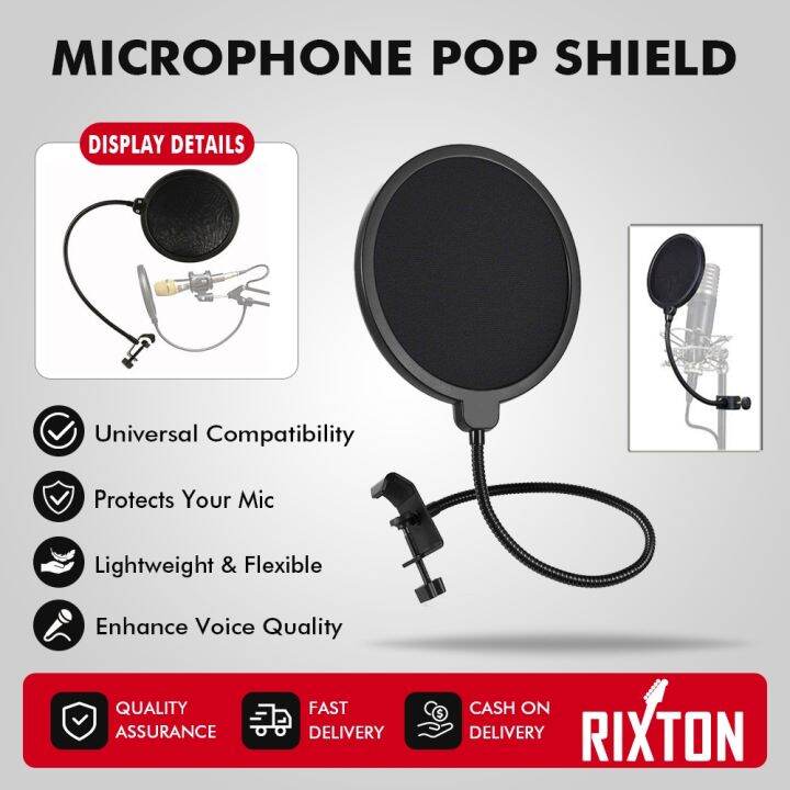Rixton Professional Microphone Pop Filter Shield Dual Layered | Lazada PH