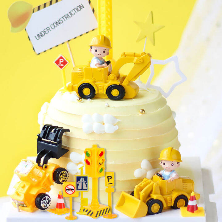 Construction Cake Topper For Engineering Birthday Party Decorations ...