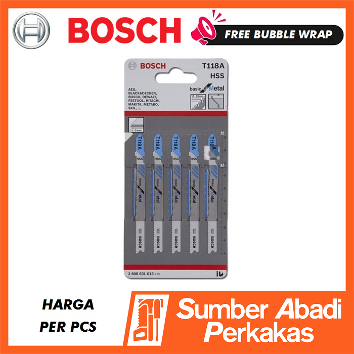BOSCH T 118 A Mata Jigsaw Gergaji Besi Jig Saw Blade Basic Metal T118A ...