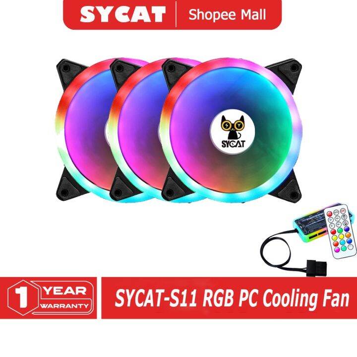 SYCAT S11 6 PIN RGB FAN GAMING FAN PC FAN 120mm With RGB Light 3 in 1 ...
