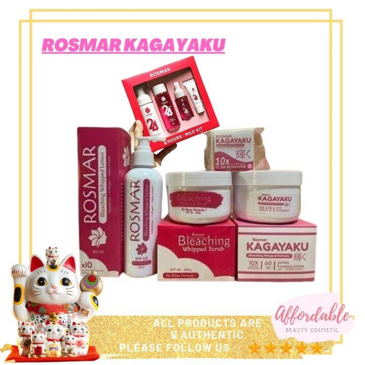 Rosmar Bleaching Whipped Scrub 100g and 300g Rosmar Lotion Kagayaku ...