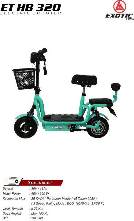 Sepeda Listrik EXOTIC ET-HB - 320 || Electric Scooter Exotic | Lazada ...