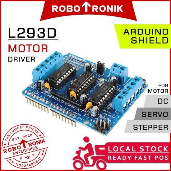 Motor Driver Shield L293D & 74HC595 - Arduino UNO Compatible for DC, Servo & Stepper Motor, 293 ...
