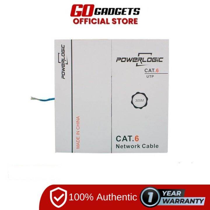 POWERLOGIC Cat6 Utp Cable 24awg .5 Cca Pairs 305 Meters Blue | Lazada PH