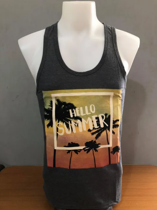 VIRTUOSO MEN'S GRAPHIC SANDO COTTON HELLO SUMMER | Lazada PH