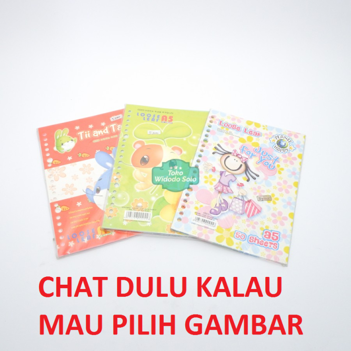 Kertas Isi Binder Loose Leaf Kiky A5 25 Lembar - 1 Pack Motif Cewek ...