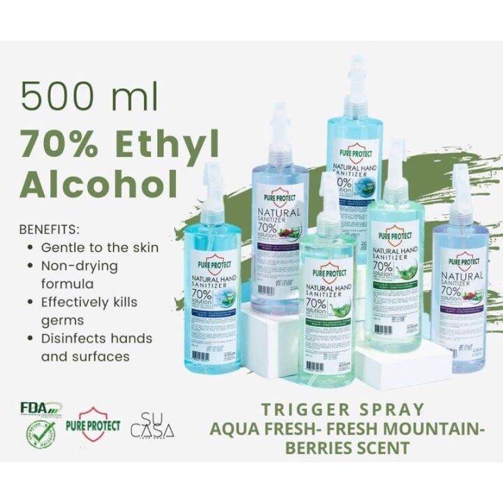 Pure Protect 70% Ethyl Trigger Spray Alcohol 500mlMaJ | Lazada PH