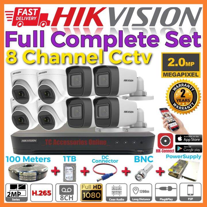 HIKVISION 2MP Full Set DIY 🌟8-CHANNEL🌟 Full HD 1080P HIK CCTV 8CH DVR ...