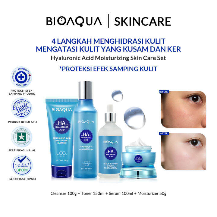 BIOAQUA Hyaluronic Acid Moisturizing Skin Care Set | Lazada Indonesia