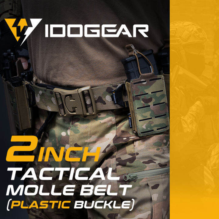 IDOGEAR 2 Inch Tactical Belt Combat Quick Release POM Buckle Two-in-One ...
