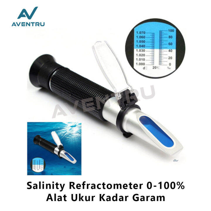 Salinity Refractometer ATC 0-100% Alat Ukur Kadar Garam Refraktometer ...