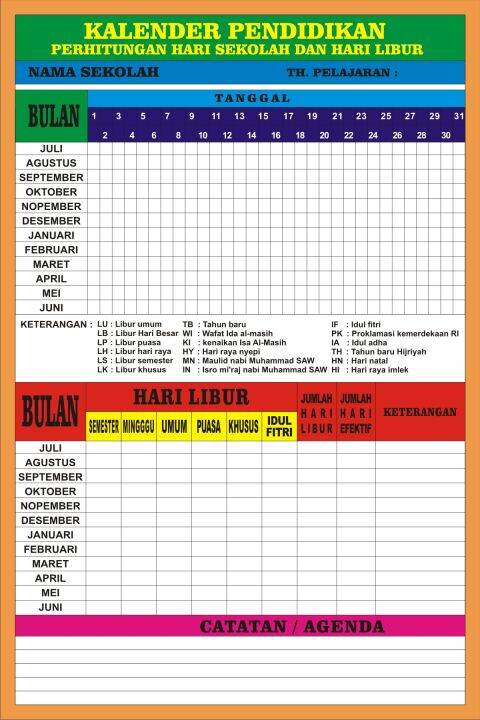 Banner Kalernder Pendidikan | Papan Kaldik | Spanduk Kalender ...