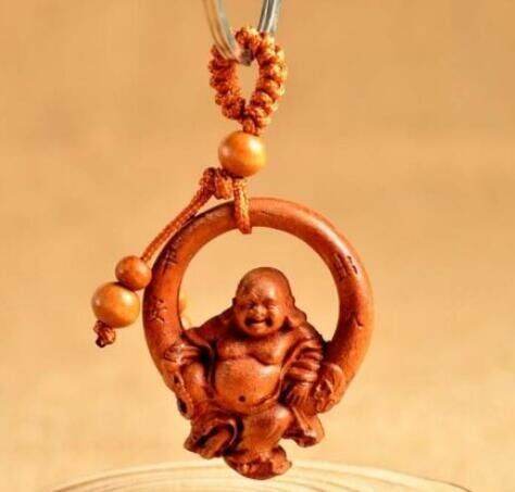 Gantungan Kunci Kayu Ukiran Buddha Tertawa Amitabha Maitreya / Buddhist ...