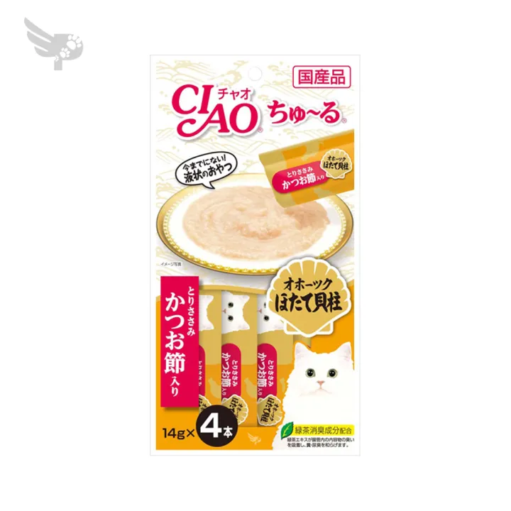 Ciao Churu 14g x 4 sticks - (SC-102) Chicken Fillet with Scallop and Sliced Bonito - Sold per ...