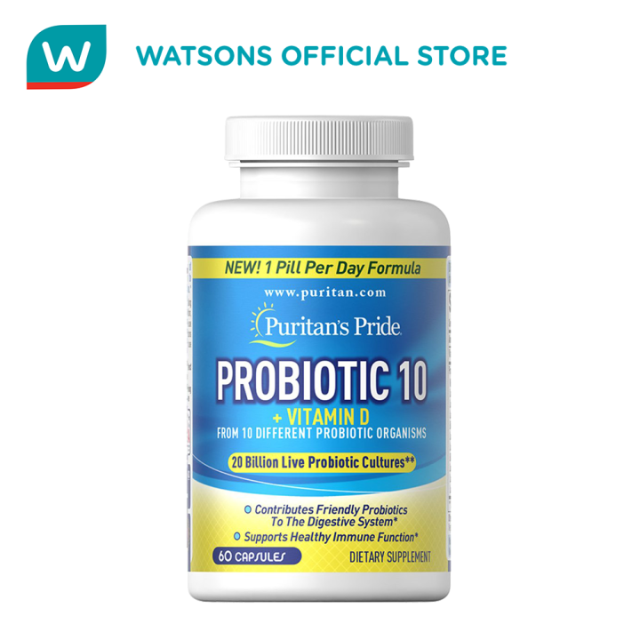 PURITANS PRIDE Probiotic 10 plus Vitamin D 60 Capsules | Lazada PH