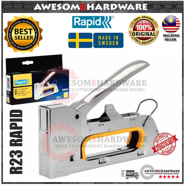 (MADE IN SWEDEN) RAPID PRO R23 METAL HAND STAPLER GUN TACKER STAPLE GUN ...