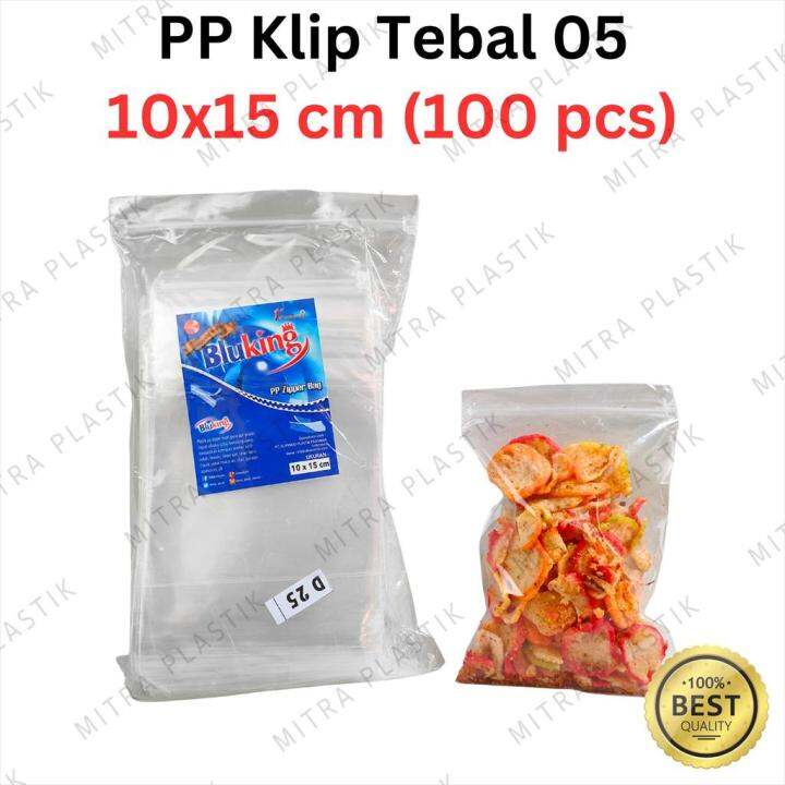 Plastik PP Klip 10x15 Tebal 50 Micron Kemasan Snack BluKing Zip Lock ...