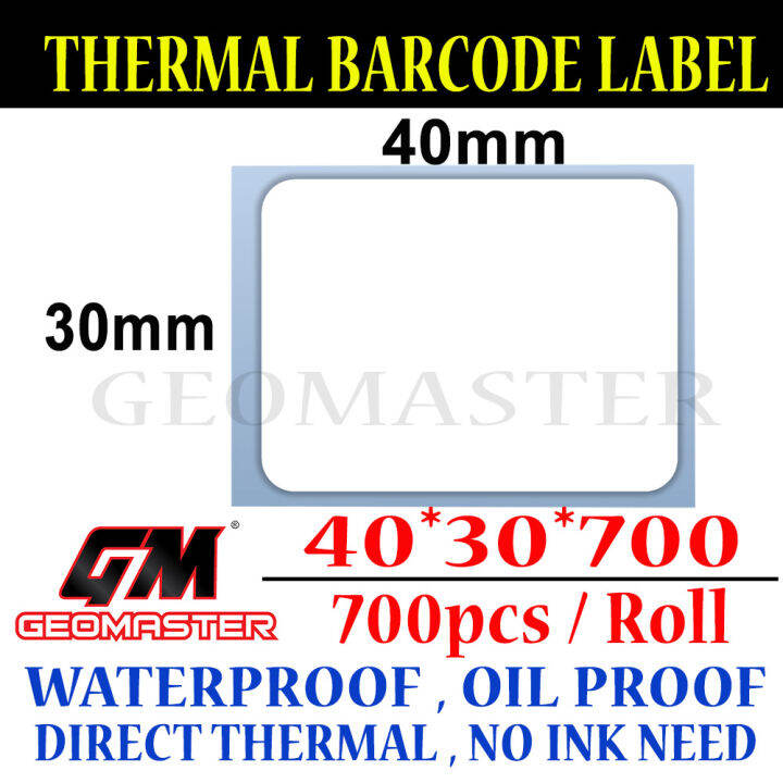 Promo 40 x 30 mm Barcode Sticker Thermal Price Label Product Label ...