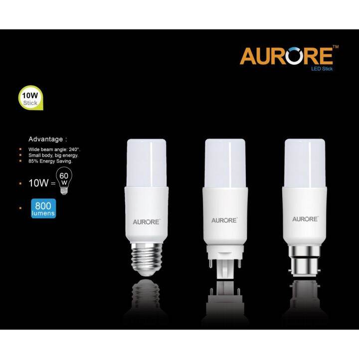 Aurore Led Stick 10w - E27 | Plc - Warm 2700k | Natural 4000k | White ...