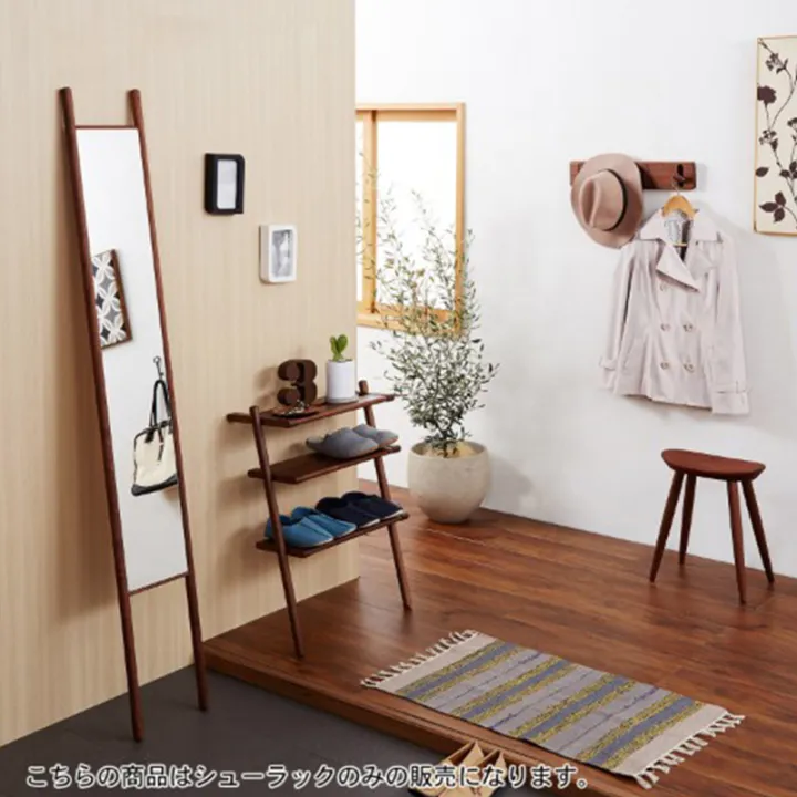 Japanese-style shoe rack multilayer corridor solid wood door household ...