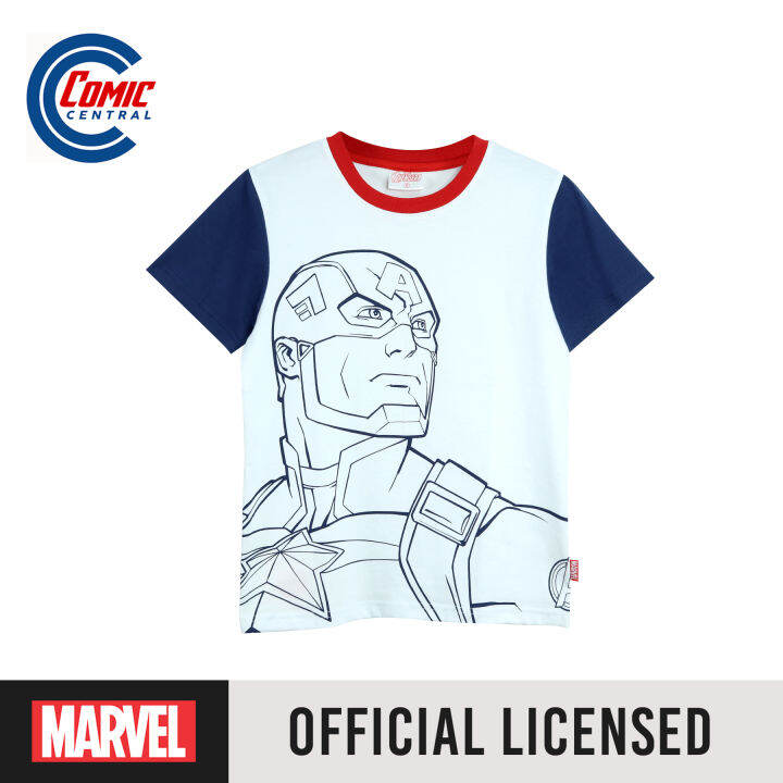 Marvel Avengers Boys Captain America Outline Graphic T-Shirt | Lazada PH