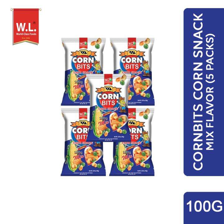 WL FOODS Corn Bits Corn Snack Mix 100g x 5's | Lazada PH