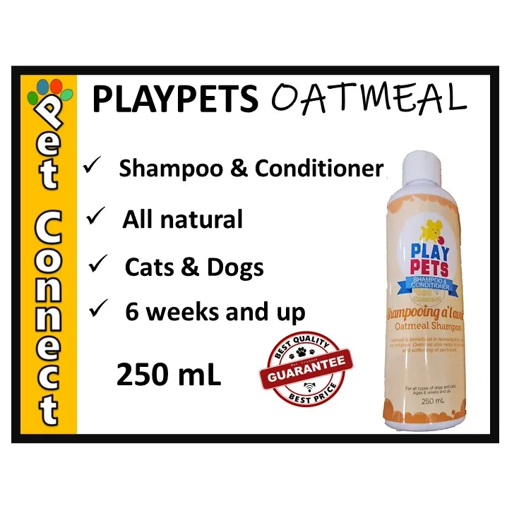 PLAYPETS OATMEAL Shampoo & Conditioner for DOGS and CATS 250 mL | Lazada PH