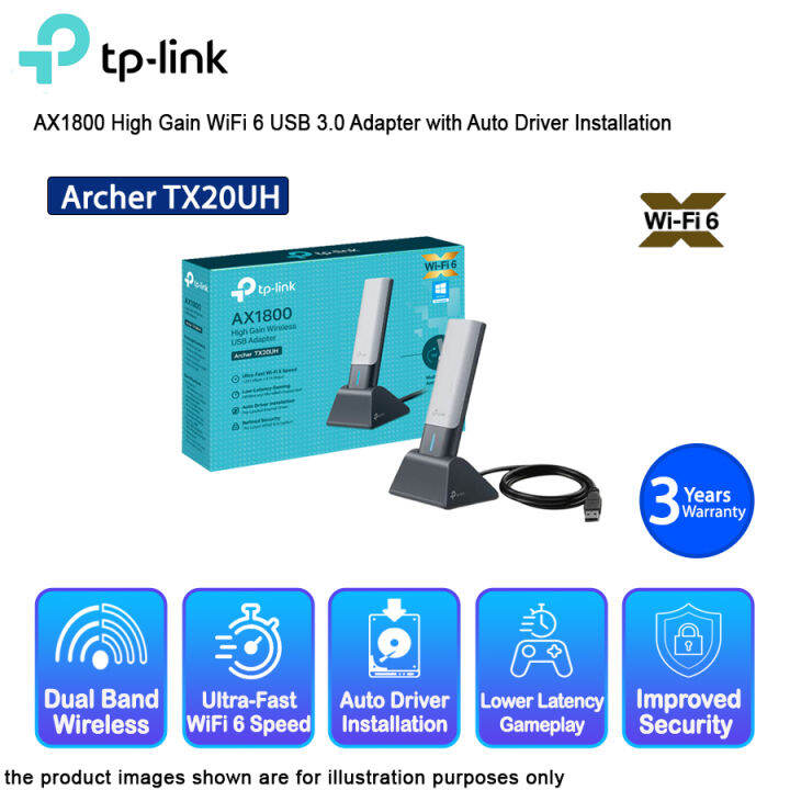 TP-Link Archer TX20UH AX1800 High Gain WiFi 6 USB 3.0 Adapter with Auto ...