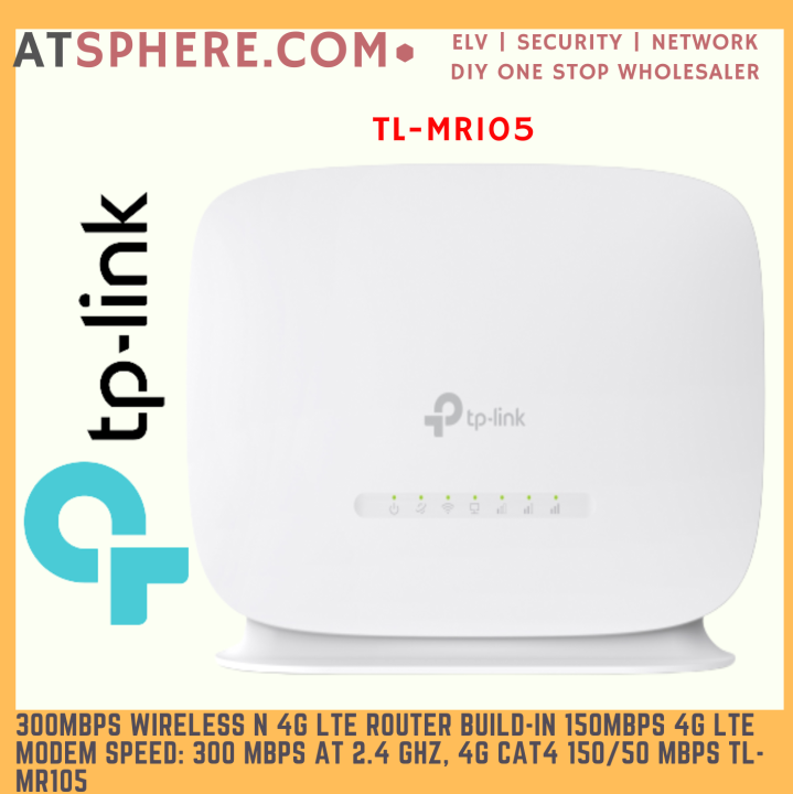 TP-LINK Tplink 300Mbps Wireless N 4G LTE Router Build-In 150Mbps 4G LTE ...