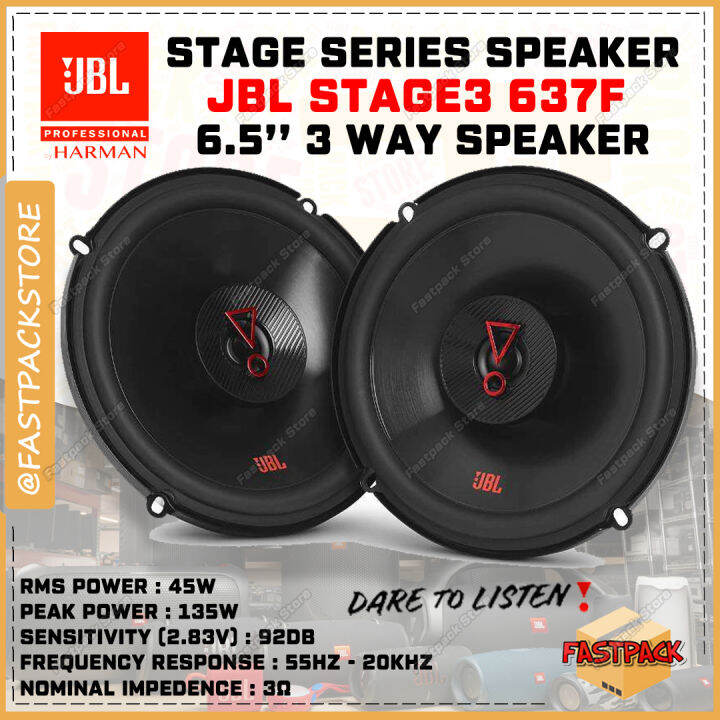 🔊 Original JBL Stage3 637F 6-1/2" 3 Way Coaxial Car Speaker 45W RMS Power 135W Peak Power Car ...