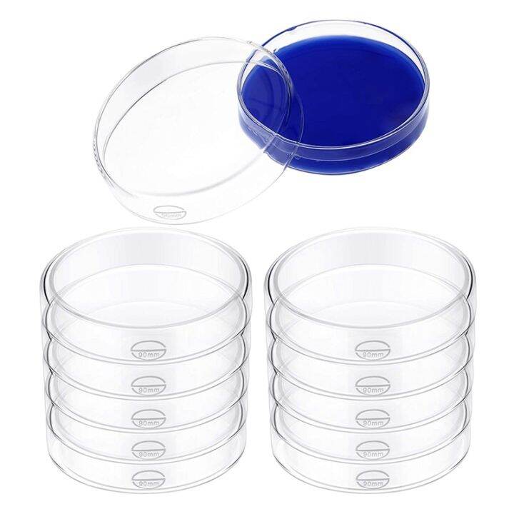 Glass Petri Dish Set Borosilicate Lab Plates Transparent Tissue Culture ...