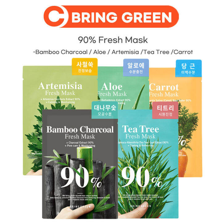 【BRINGGREEN】90% Fresh Moisturizing, hydration, soothing Packs(Aloe / Tea Tree/ Artemisia ...