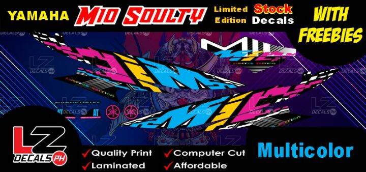 Yamaha Mio Soulty Limited Edition Stock Decals / Stickers with Freebies ...