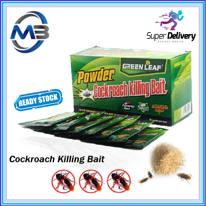 Green Leaf Cockroach Killing Bait powder Pest Control 50pcs Ubat Lipas ...