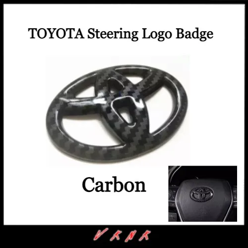 Steering Wheel Emblem Cover Carbon Logo Badge Decals For TOYOTA Cars ...