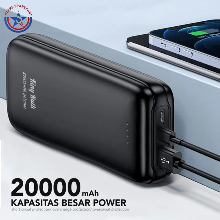 Portable Power Bank Fast Charging 20000 mAh Pesawat Hitam K777 | Lazada Indonesia