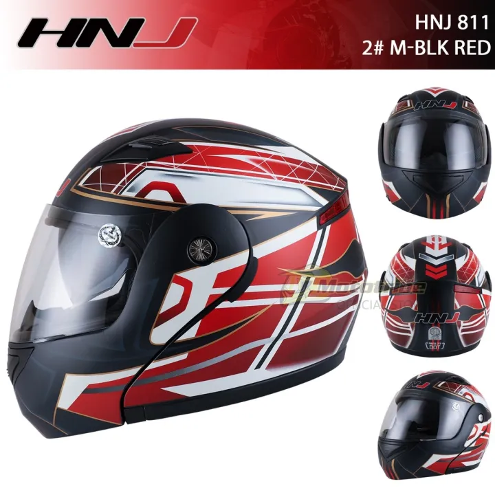∋ HNJ 811 Motorcycle Helmet Modular Dual Visor Full Face Mototribe HNJ ...