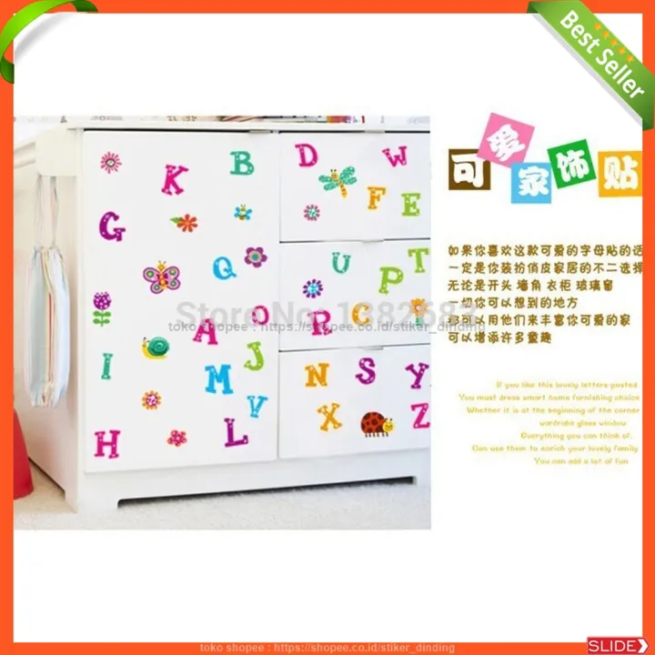 STIKER DINDING WALLSTICKER WALL STICKER HURUF ABJAD ALPHABET LUCU SW ...