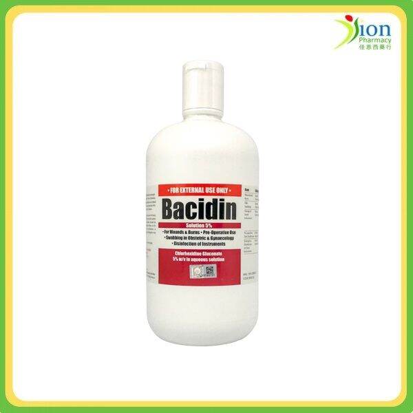 BACIDIN SOLUTION 5% (CHLORHEXIDINE) 500ML | Lazada