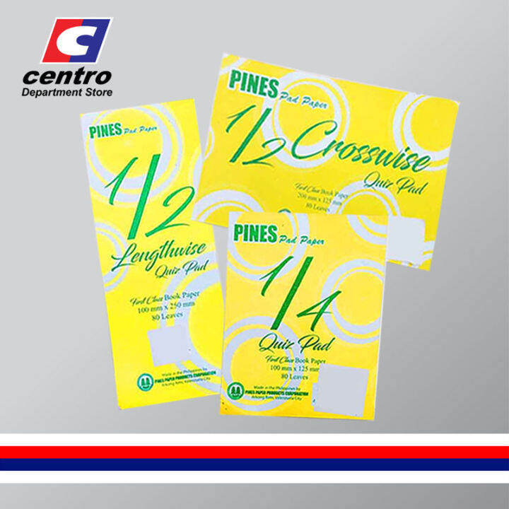 Centro Pines Writing Pad Paper 80Leaves (1/2 Lengthwise,1/2 Crosswise ...