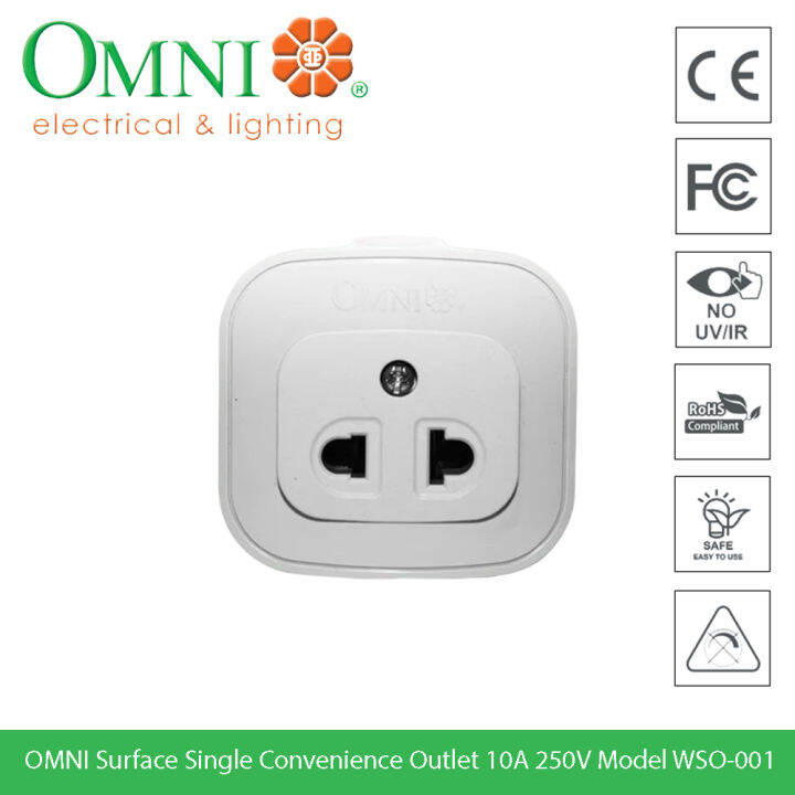 OMNI Surface Single Convenience Outlet 10A 250V Model WSO-001 | Lazada PH