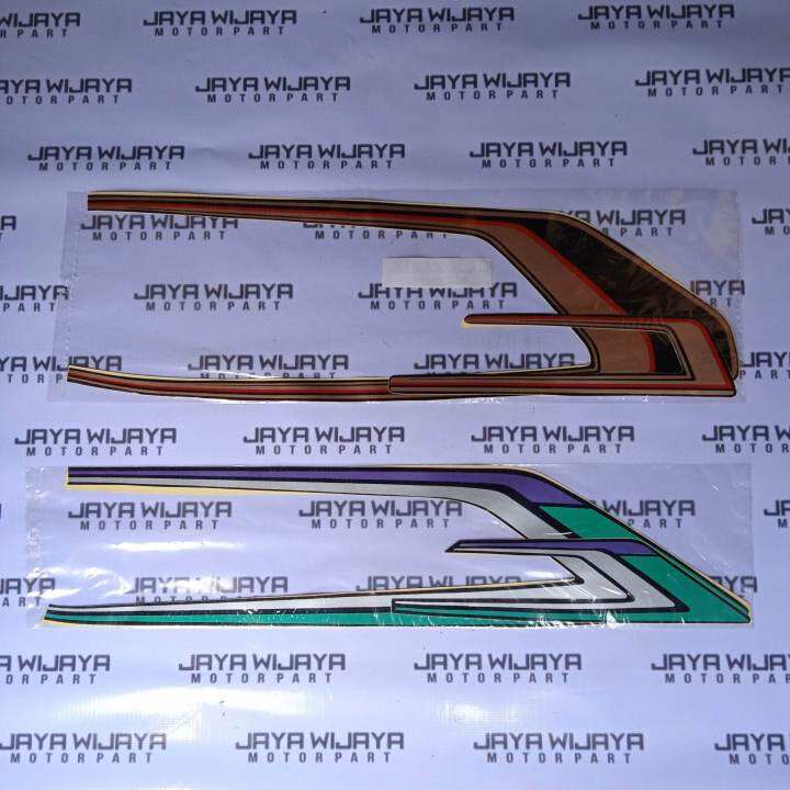 sticker striping honda gl 100 1990 1993 warna hijau warna hitam ...