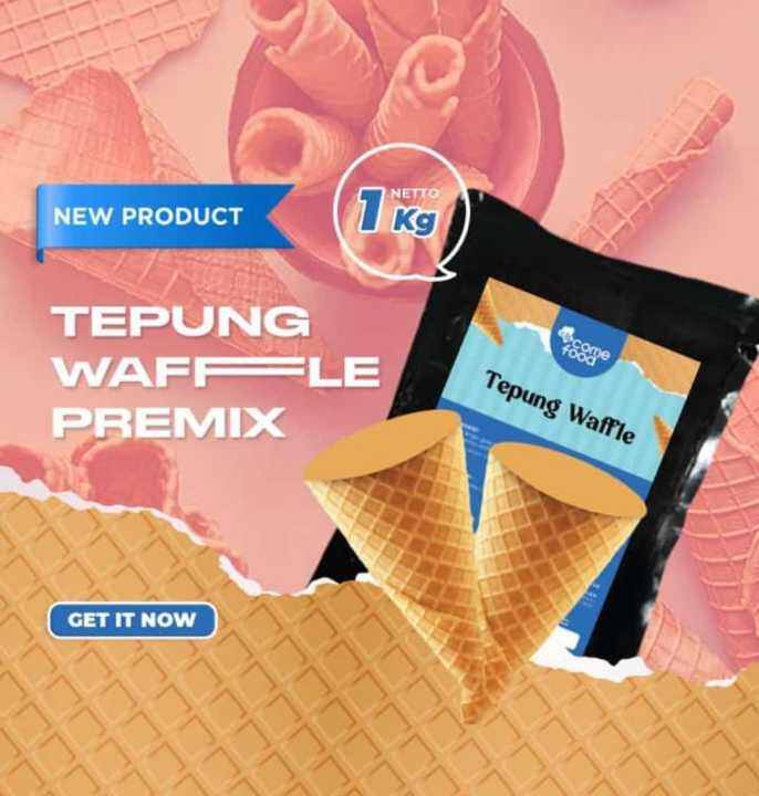 Premix waffle cone powder 1kg cone es krim tepung waffle premix 1kg ...