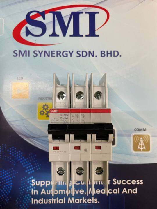 Miniature Circuit Breaker, Trip Curve K, 25 Amp, 3 Pole, UL489, SU203M-K25 | Lazada